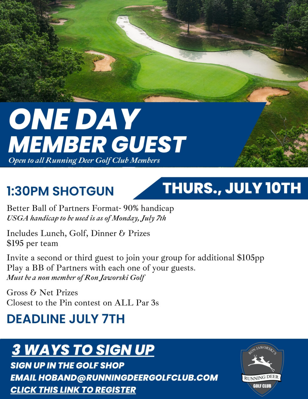 One Day Member Guest Tournament - Running Deer Golf Club